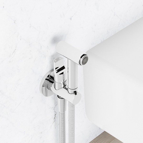 C.P. Hart Spillo Wall-Mounted Douche Set with Integrated Manual Mixer ...