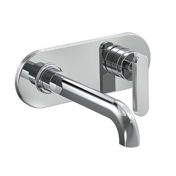 C.P. Hart Park Lane Wall-Mounted Single Lever Basin Mixer 200mm Spout with Backplate and ...