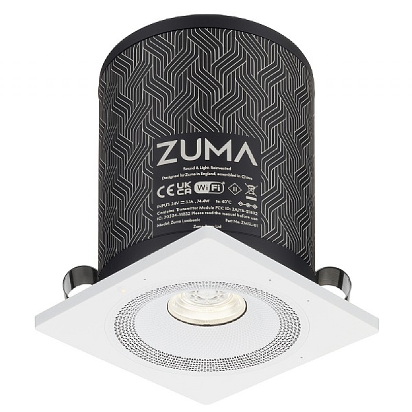 Zuma Lumisonic Speaker Light with Square Smart Voice Bezel | Bathroom ...