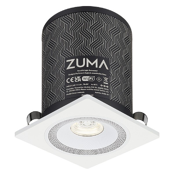 Zuma Lumisonic Speaker Light with Simplicity Square Bezel | Bathroom ...