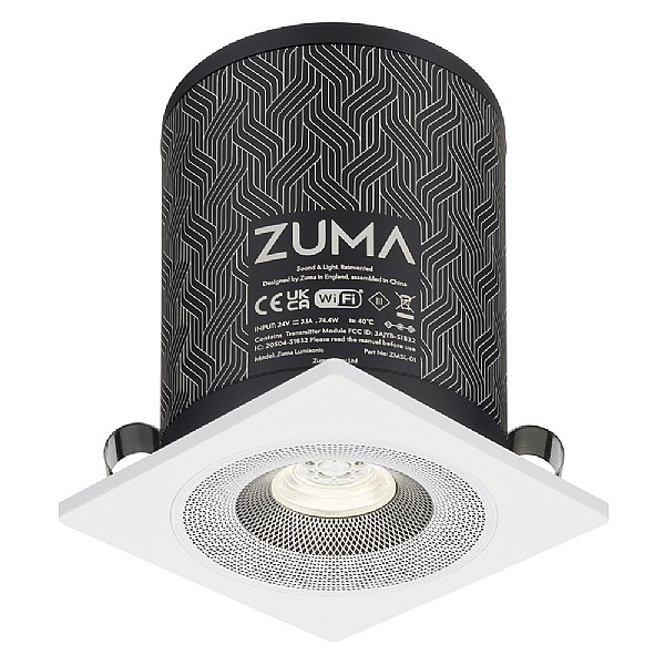 Zuma Lumisonic Speaker Light with Supernova Square Bezel | Bathroom ...