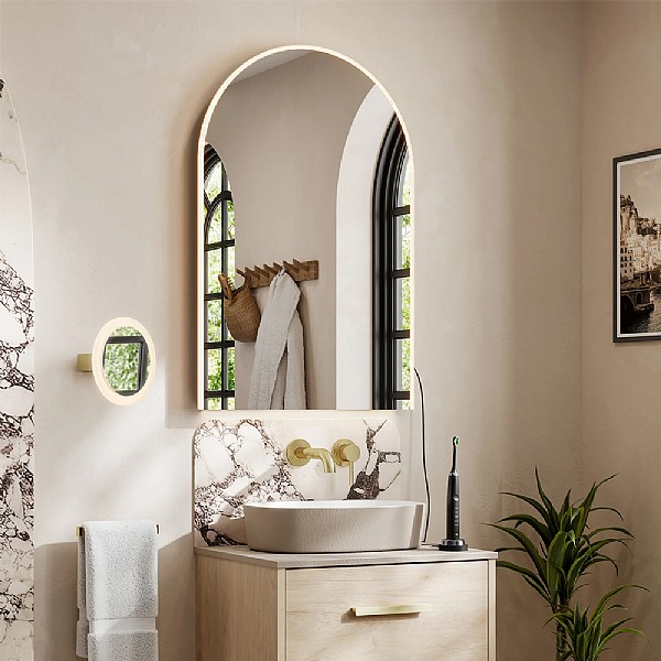 C.P. Hart Noble Arch LED Demisting Mirror | Illuminated Mirrors | CP Hart